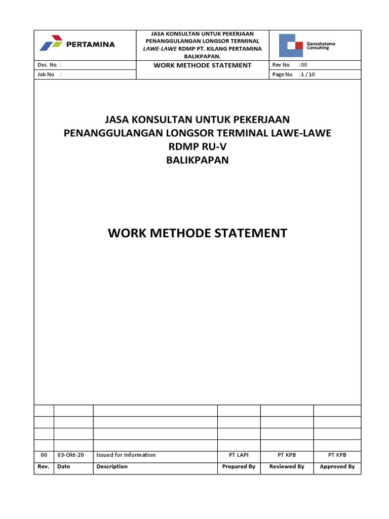 Penanggulangan Longsor Terminal Lawe-Lawe RDMP PT. Kilang Pertamina ...
