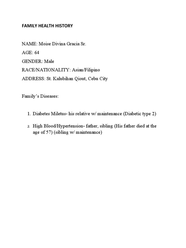 Family Health History | PDF