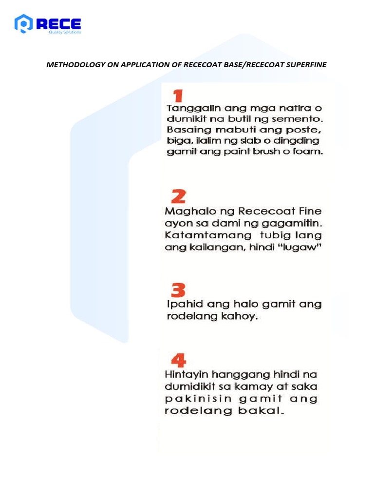 Methodology of Rececoat Base Finesuperfine | PDF