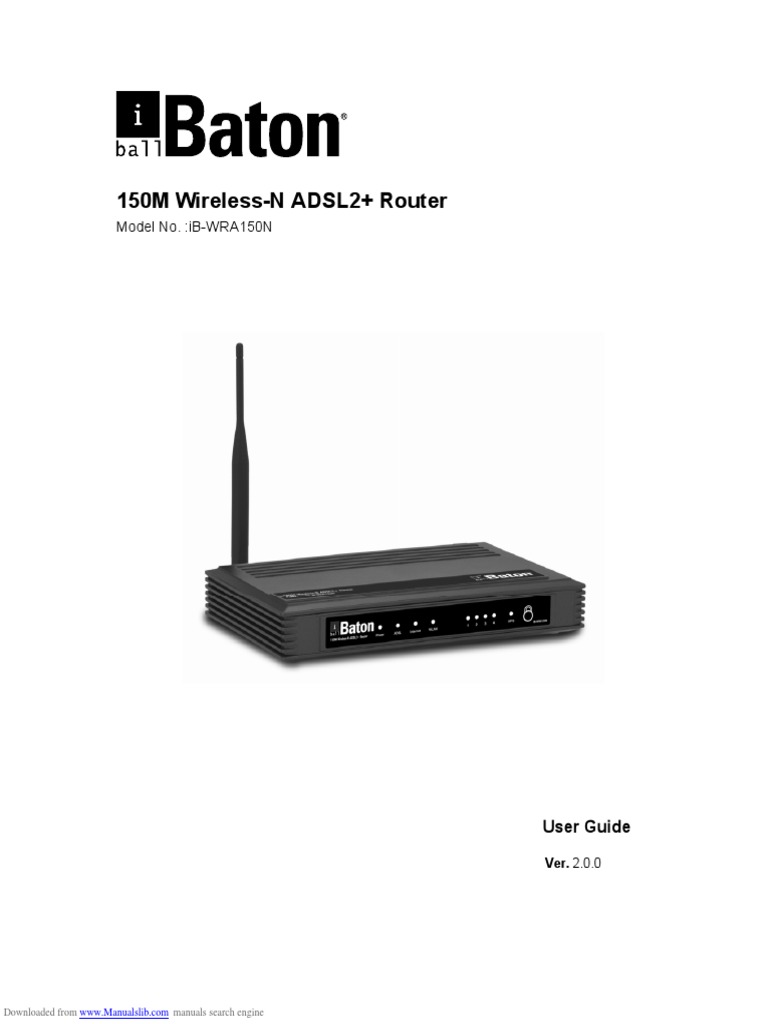 150M Wireless-N ADSL2+ Router: Model No.:iB-WRA150N | PDF | Ip Address ...