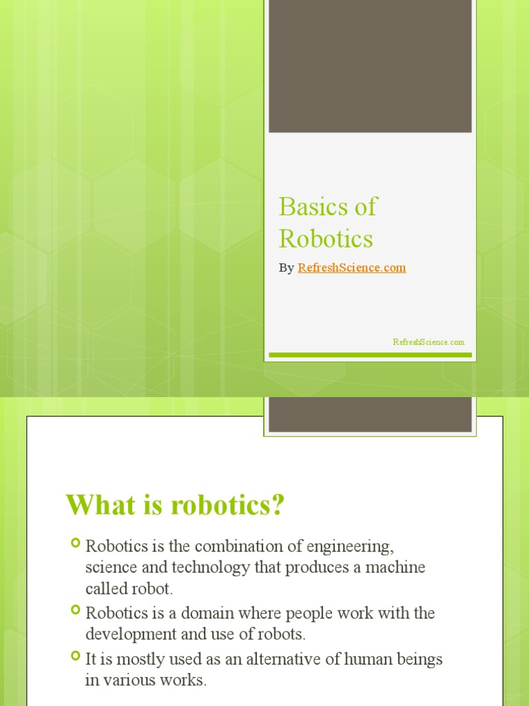Basics of Robotics | Download Free PDF | Robotics | Robot