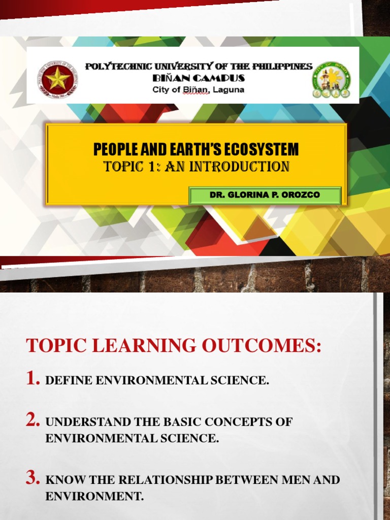 People and Earth'S Ecosystem: Topic 1: An Introduction | PDF | Natural ...