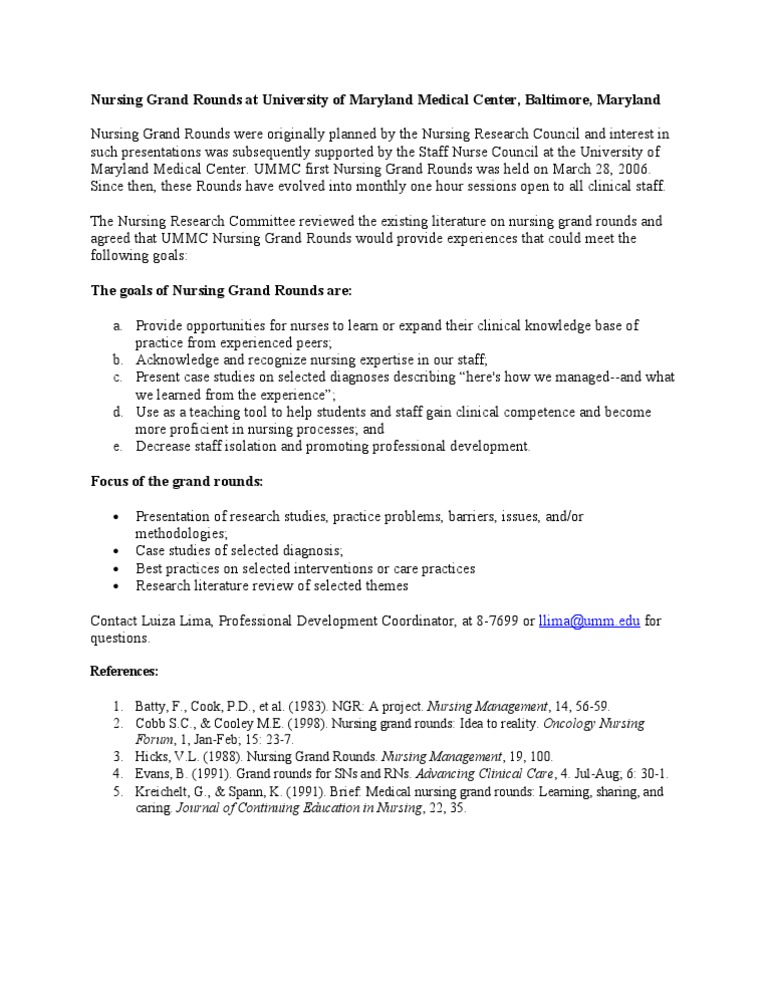 Nursing Grand Rounds | PDF