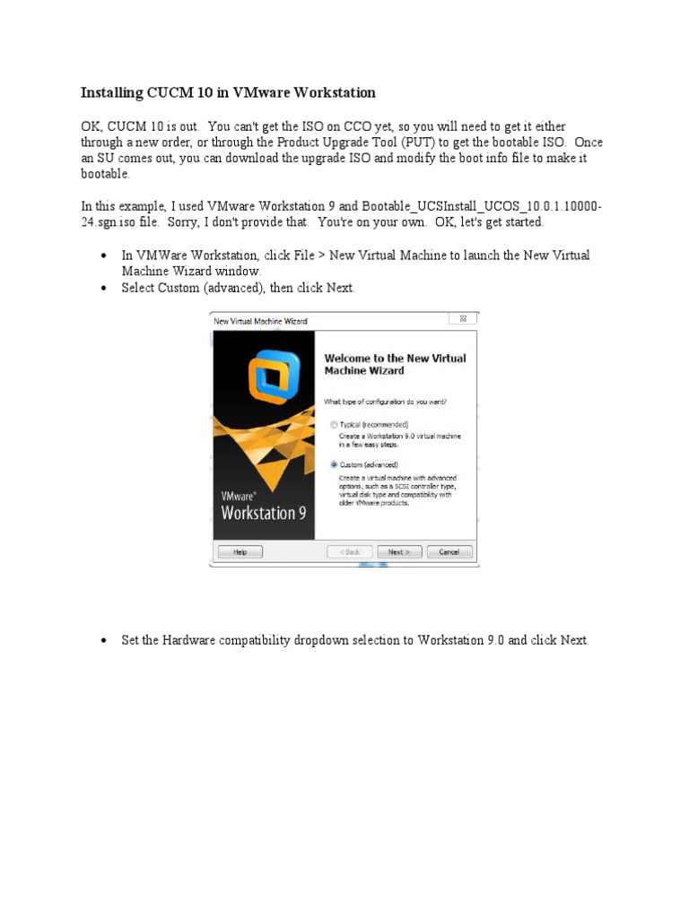 Installing CUCM 10 on VMware Workstation | PDF | V Mware | Virtual Machine