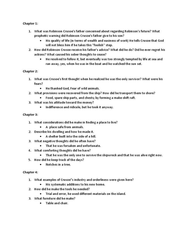 Robinson Crusoe's Island Survival | PDF | Salvation