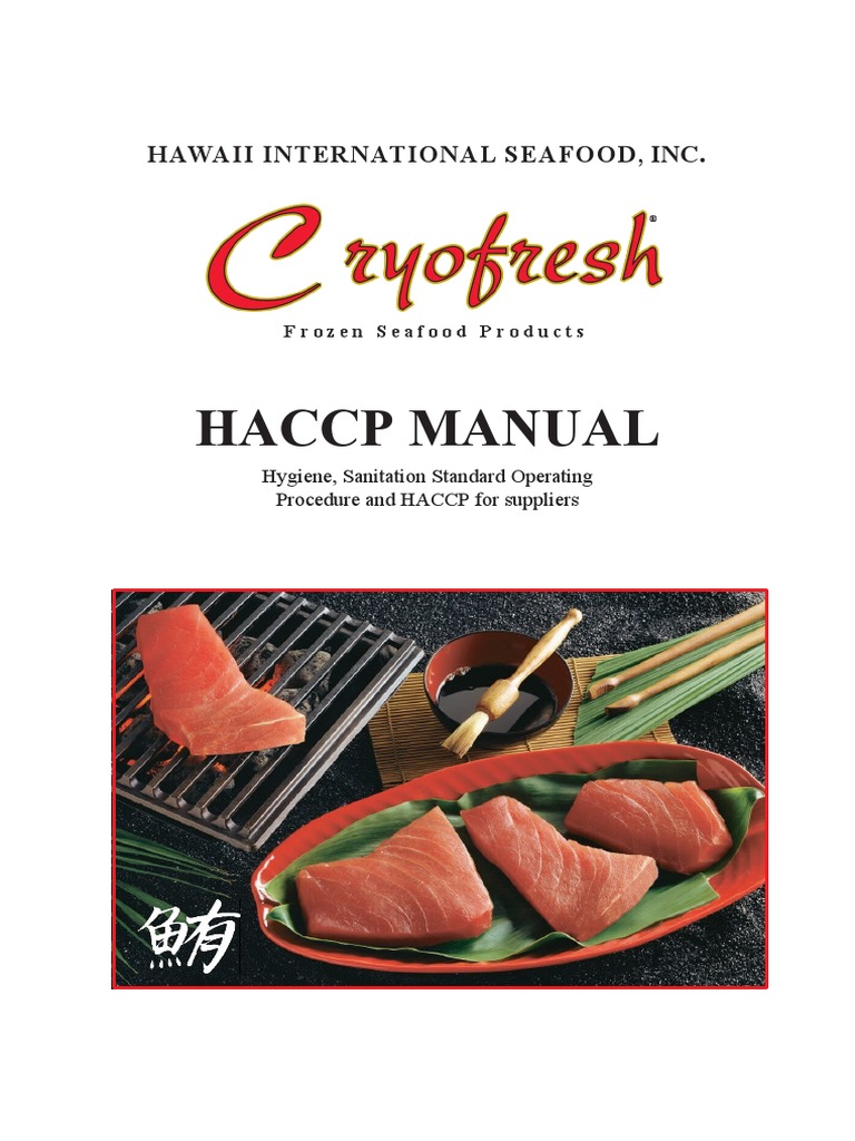 HACCP-seafood Manual | PDF | Sanitation | Water
