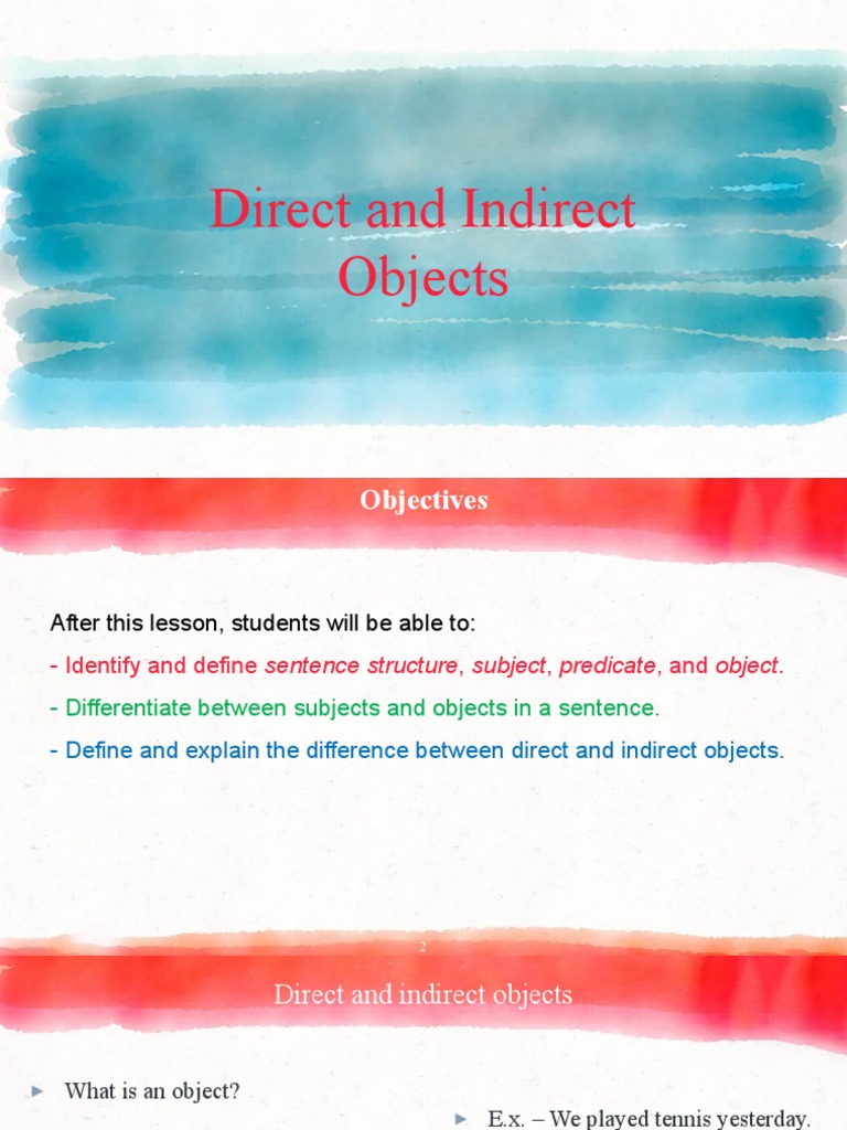 Grammar - Direct and Indirect Objects | PDF