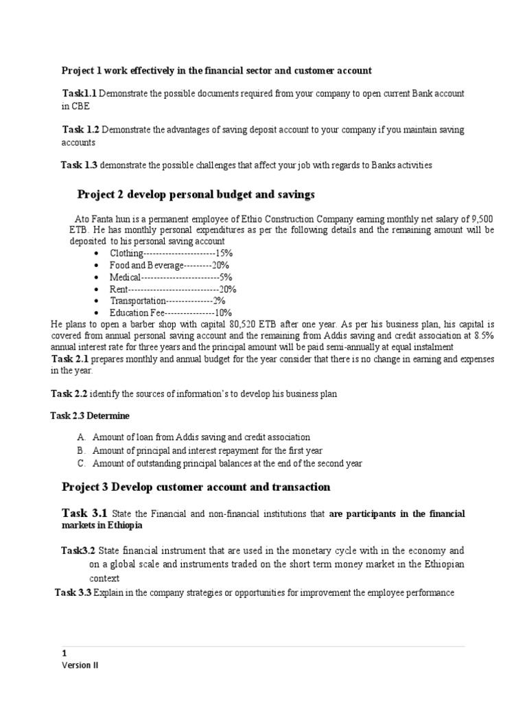 Project 2 Develop Personal Budget and Savings | PDF | Taxes | Value ...