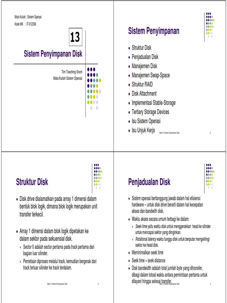 Fungsi dan Manajemen Sistem Penyimpanan Disk | PDF