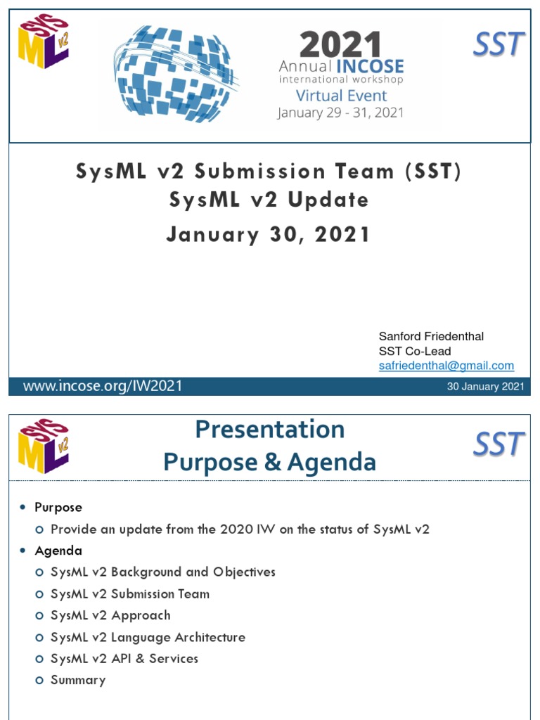 Sysml V2 Submission Team (SST) Sysml V2 Update January 30, 2021 | PDF ...