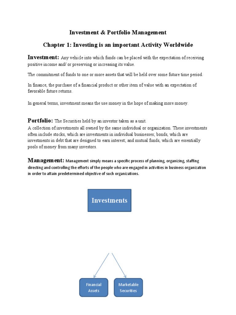 Investment & Portfolio Management Chapter 1: Investing Is An Important ...