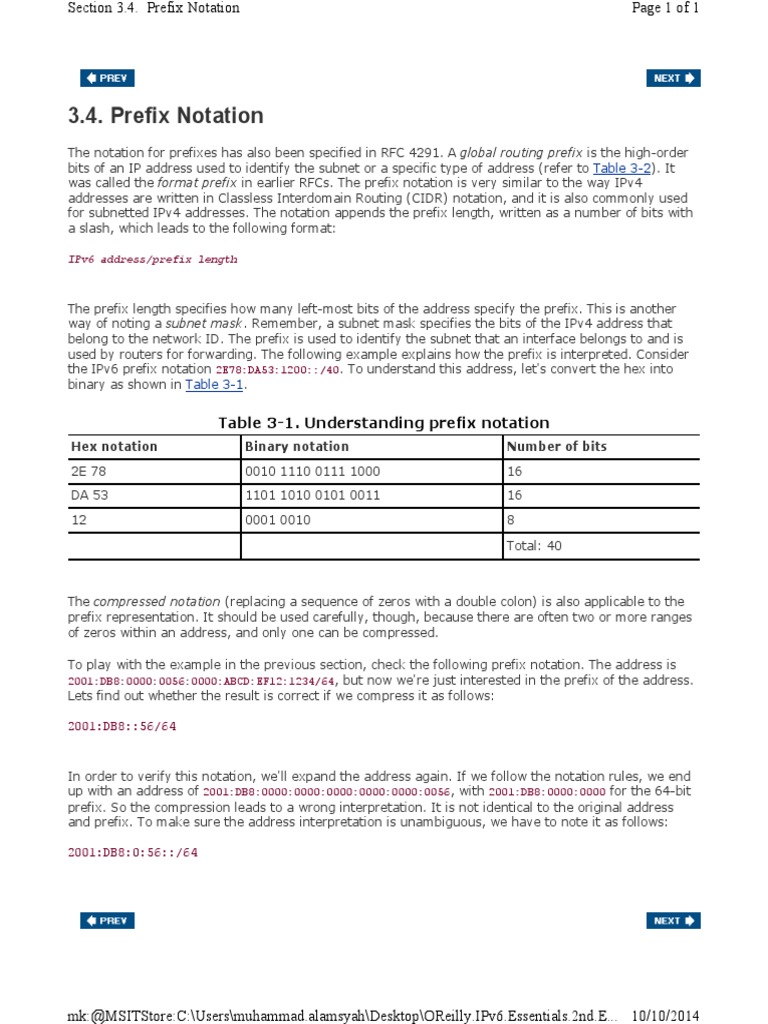 3.4. Prefix Notation: Table 3-2 | PDF | Network Architecture | Wide ...
