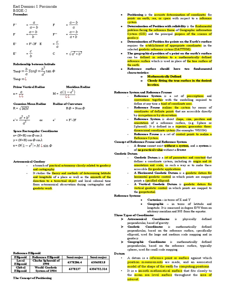 GEO 122 (GG) F | PDF | Geodesy | Latitude