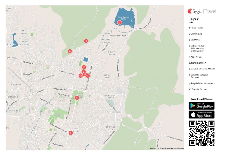 Jaipur Printable Tourist Map | PDF
