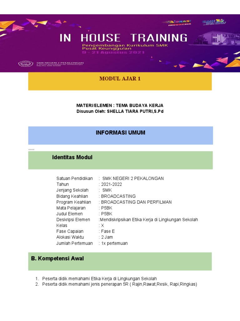 Modul Ajar SHELLA TIARA PUTRI P5BK | PDF