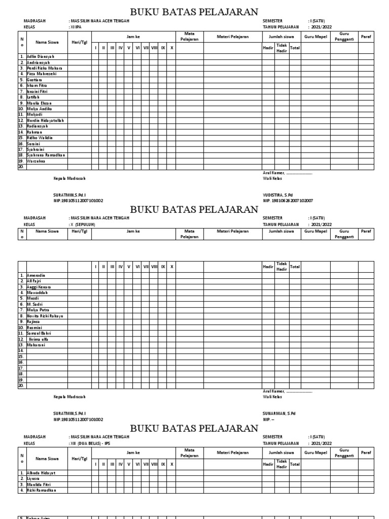 Buku Batas Pelajaran | PDF