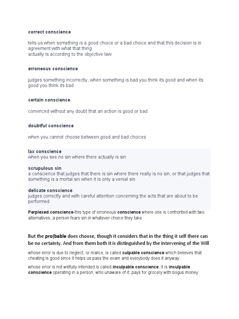 Types of Conscience | PDF