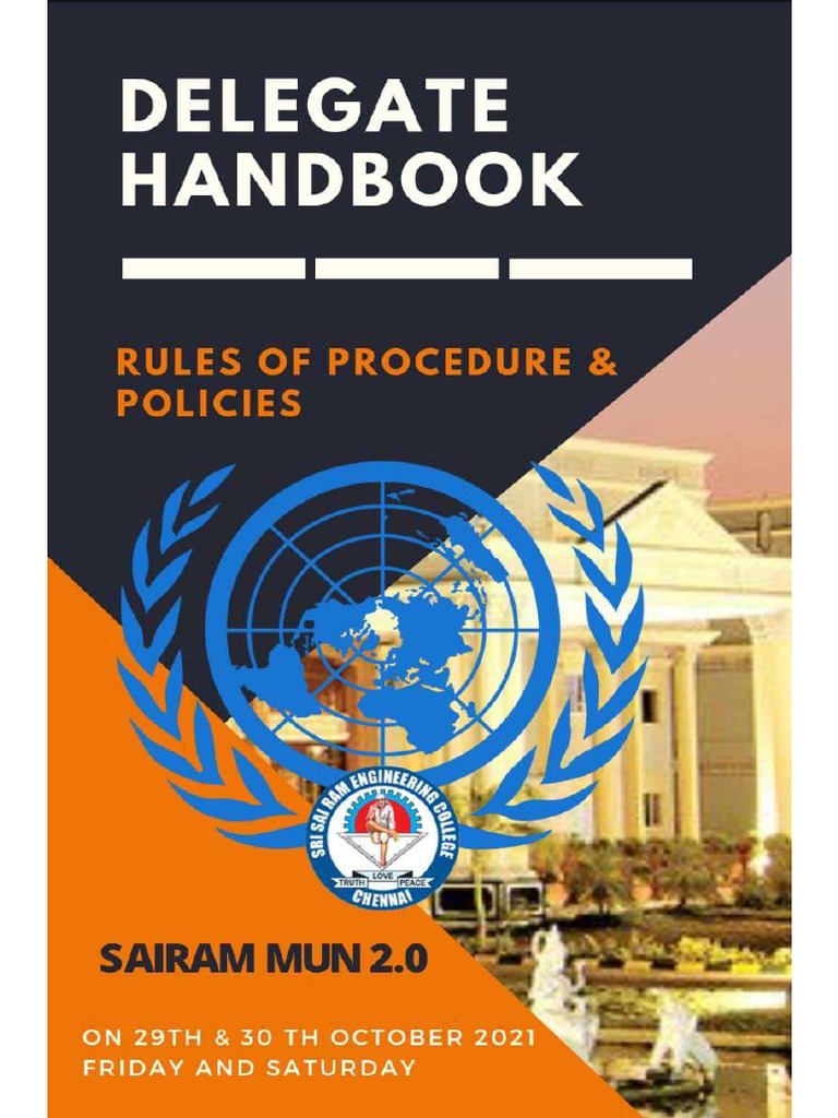 Delegate Handbook MUN 2.0 | PDF | United Nations | International Relations