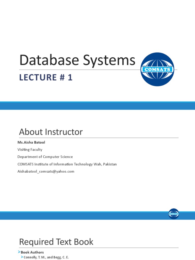 Database Systems: Lecture # 1 | PDF | Databases | Software Engineering