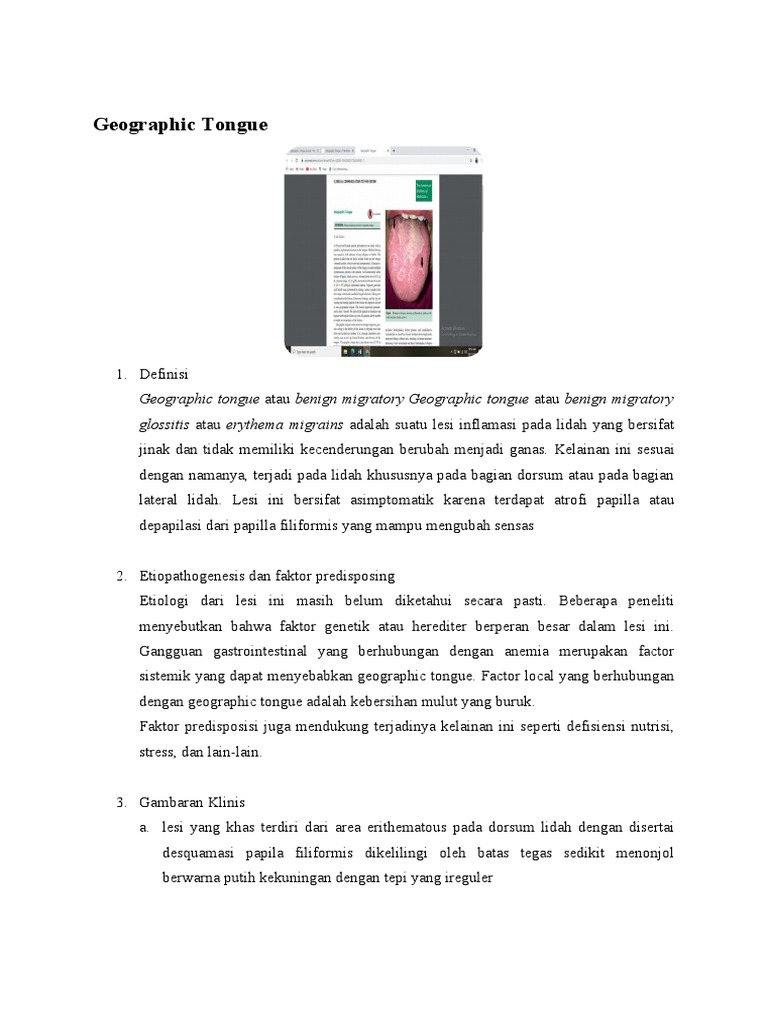 CBD Fissured Tongue Dan Geographic | PDF