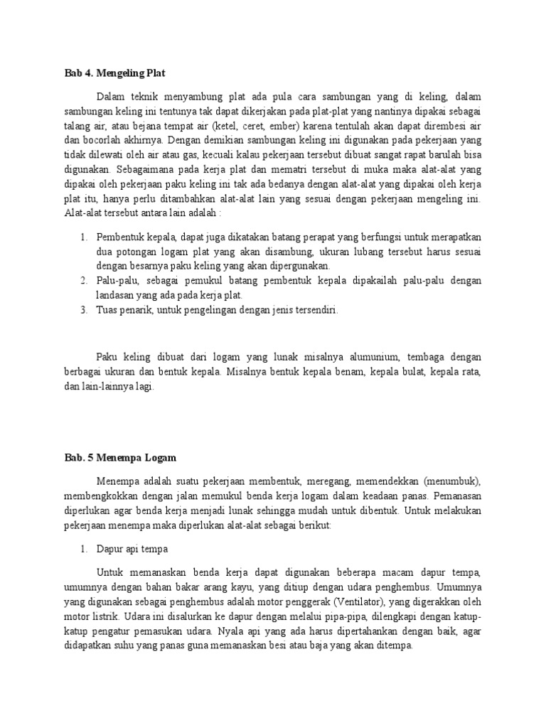 Ringkasan Bab 4-6 Keterampilan Praktis Teknik Mengelas Dan Mematri Logam | PDF