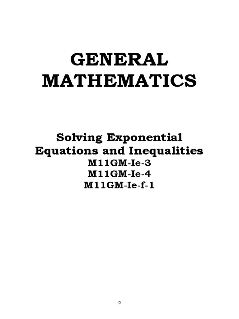 Module 7 Gen Math | PDF | Exponentiation | Inequality (Mathematics)
