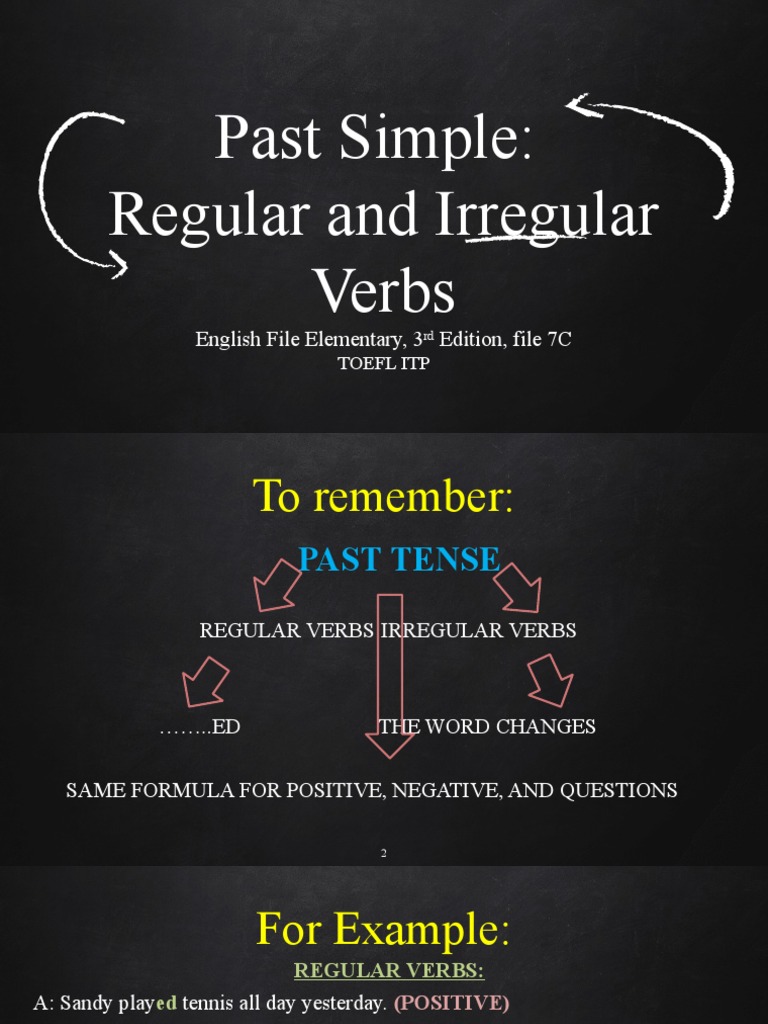 Past Simple: Regular and Irregular Verbs: English File Elementary, 3 ...