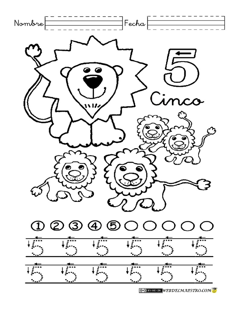 Fichas de Números 5 | PDF