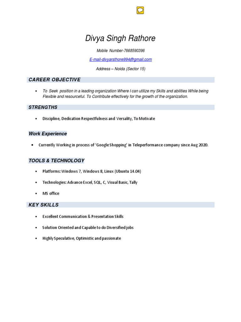 Divya Singh Rathore: Career Objective | PDF