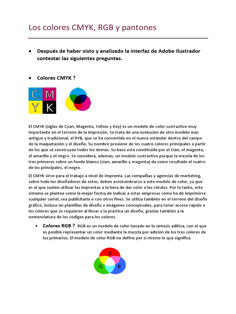Colores CMYK, RGB y Pantones | PDF | Color | Modelo de color Rgb