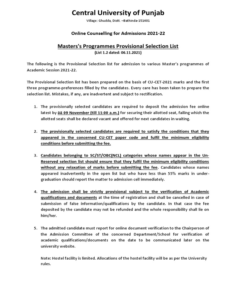 2nd Merit List Updated | PDF