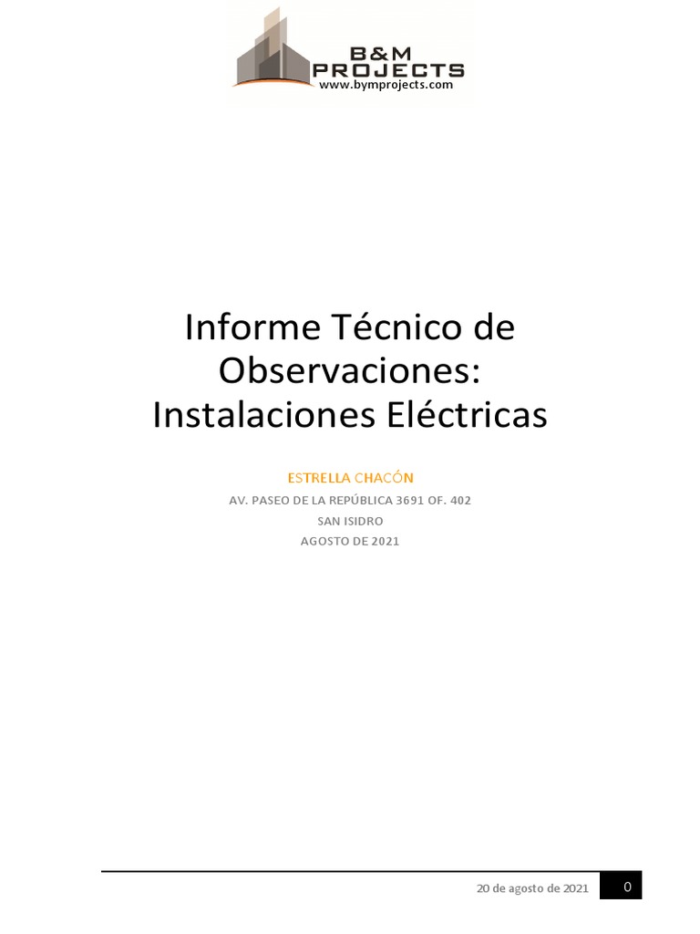 Informe de Instalaciones Electricas | PDF | Electricidad | Cantidades ... Informe de Instalaciones Electricas | PDF | Electricidad | Cantidades ...