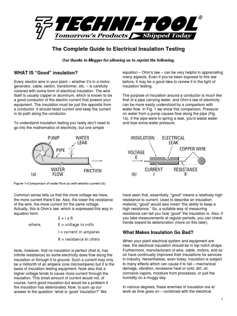 Megger - The Complete Guide To Electrical Insulation Testing | PDF ...