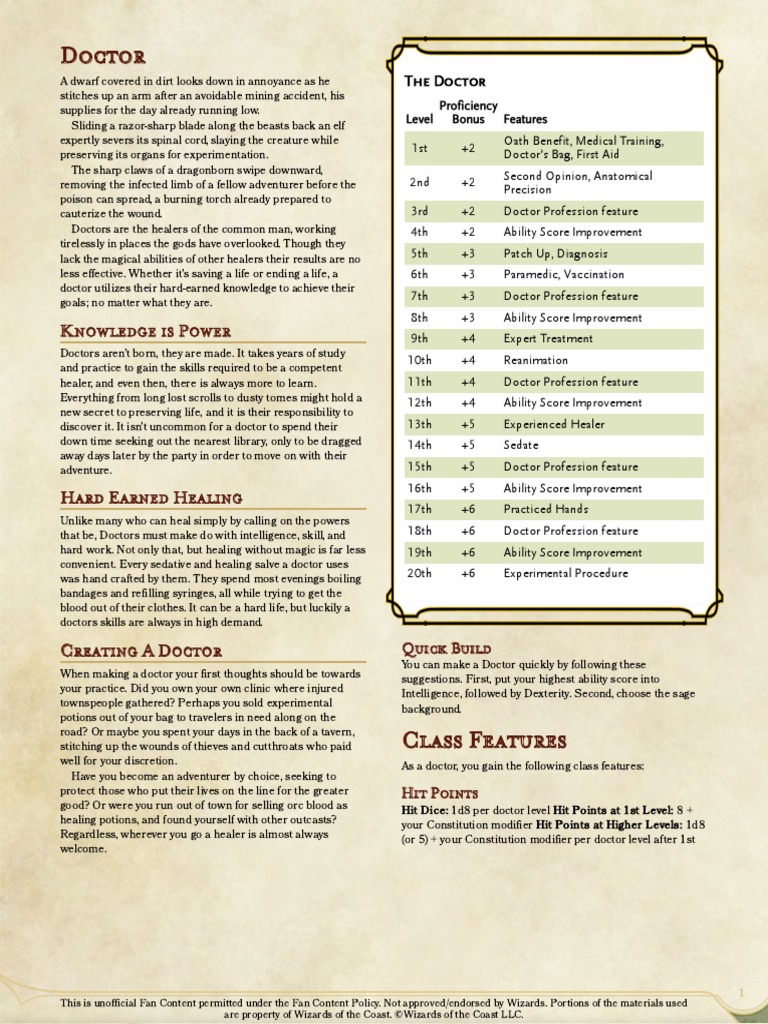 Doctor Class, 5e | PDF
