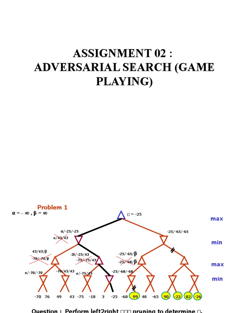 Assignment 02: Adversarial Search (Game Playing) | PDF | First Order Logic | Logic