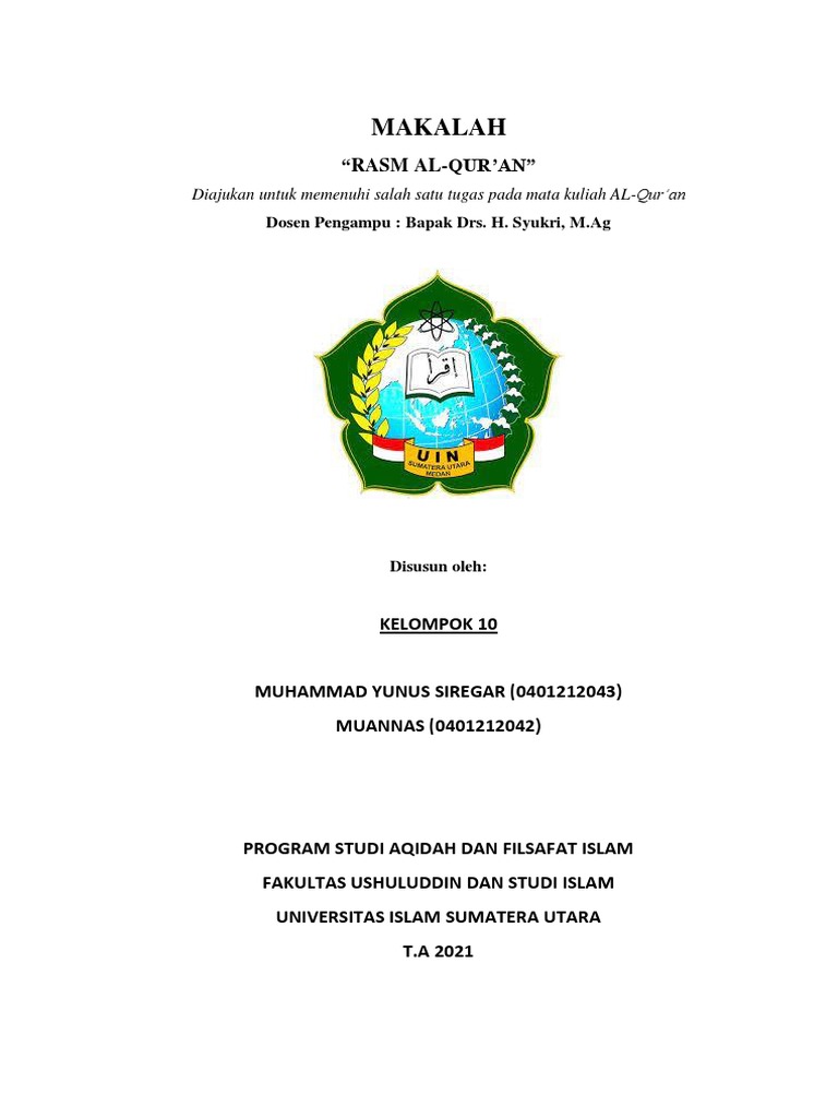Makalah Rasm Al'Quran | PDF
