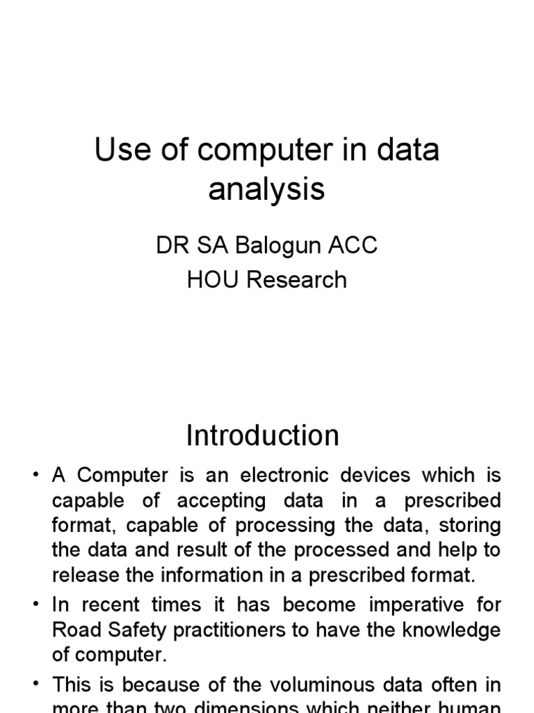 Use of Computer in Data Analysis | PDF | Logistic Regression | Linear ...