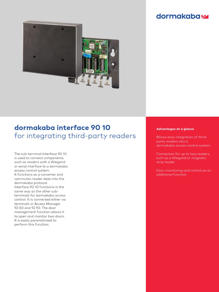Factsheet Dormakaba Interface 9010 en PDF Data | PDF | Access Control | Power Supply