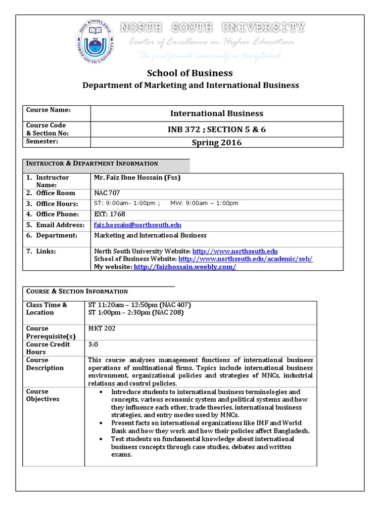 International Business Course Overview | PDF | Test (Assessment) | Lecture