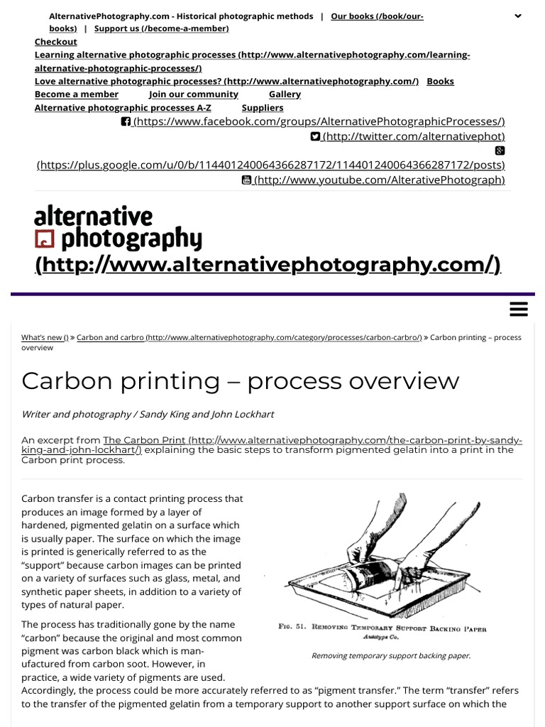 Carbon Printing - Process Overview Carbon and Carbro Formulas and How ...