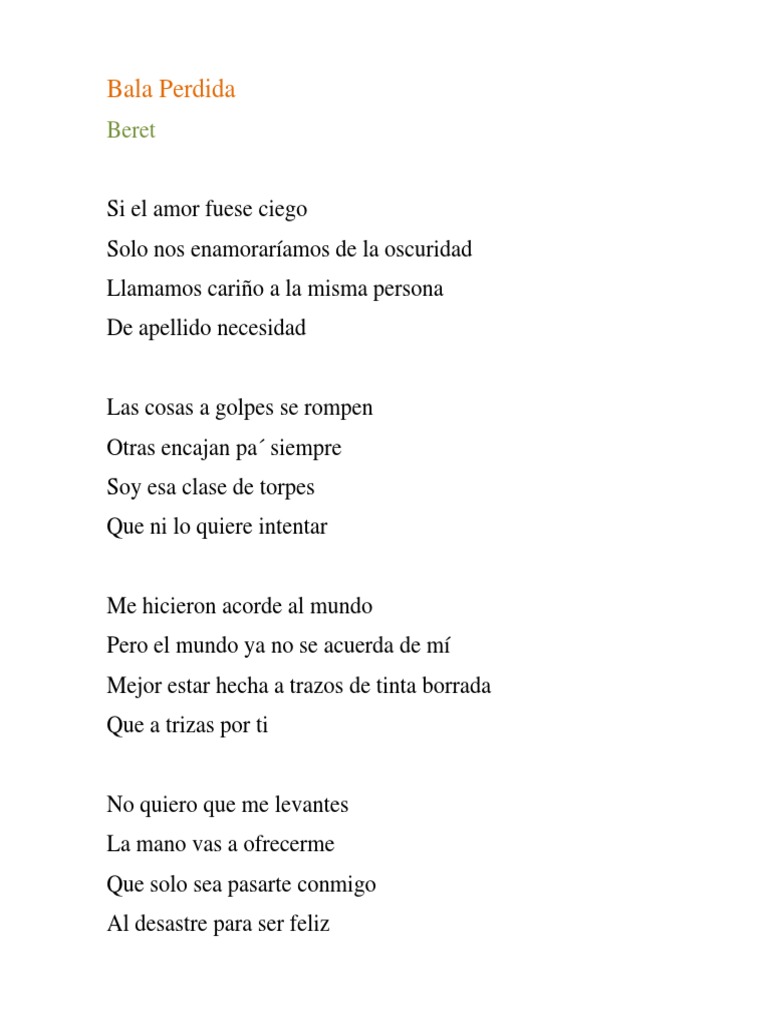 Bala Perdida: Reflexiones sobre el Amor | PDF