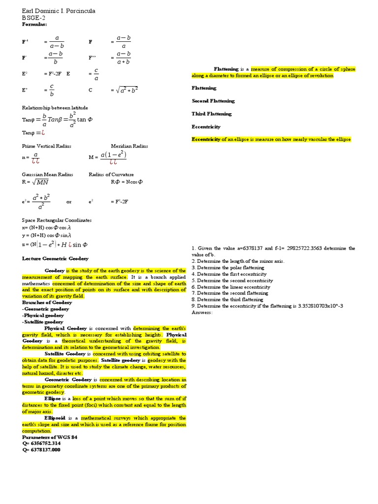 Geometric Geodesy Formulas and History | PDF | Geodesy | Latitude