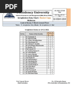 Invigilation Duty Chart | PDF