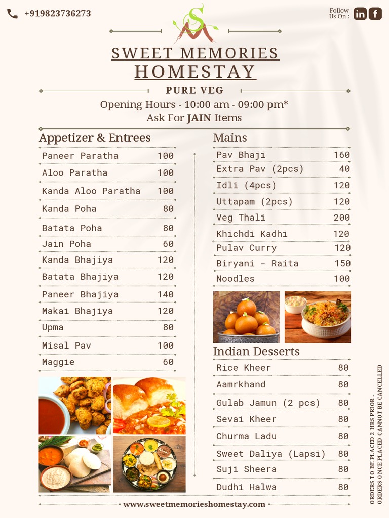 Homestay Final Menu | PDF | Foods | Indian Cuisine