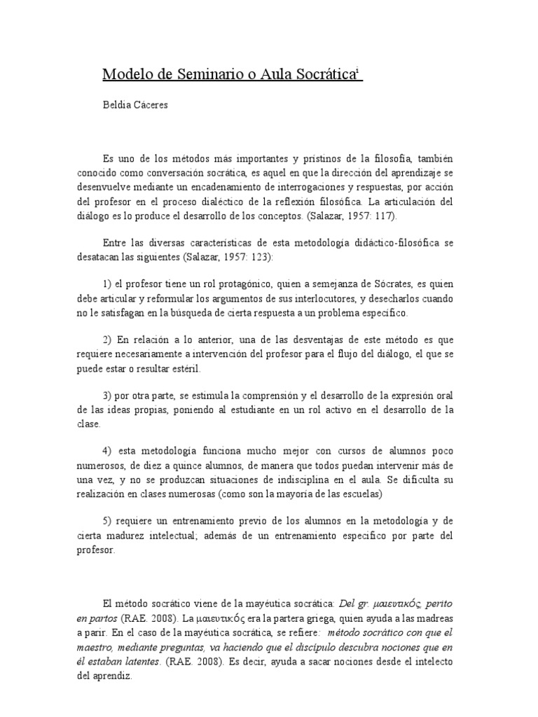 Seminario Socratico | PDF | Maestros | Aprendizaje