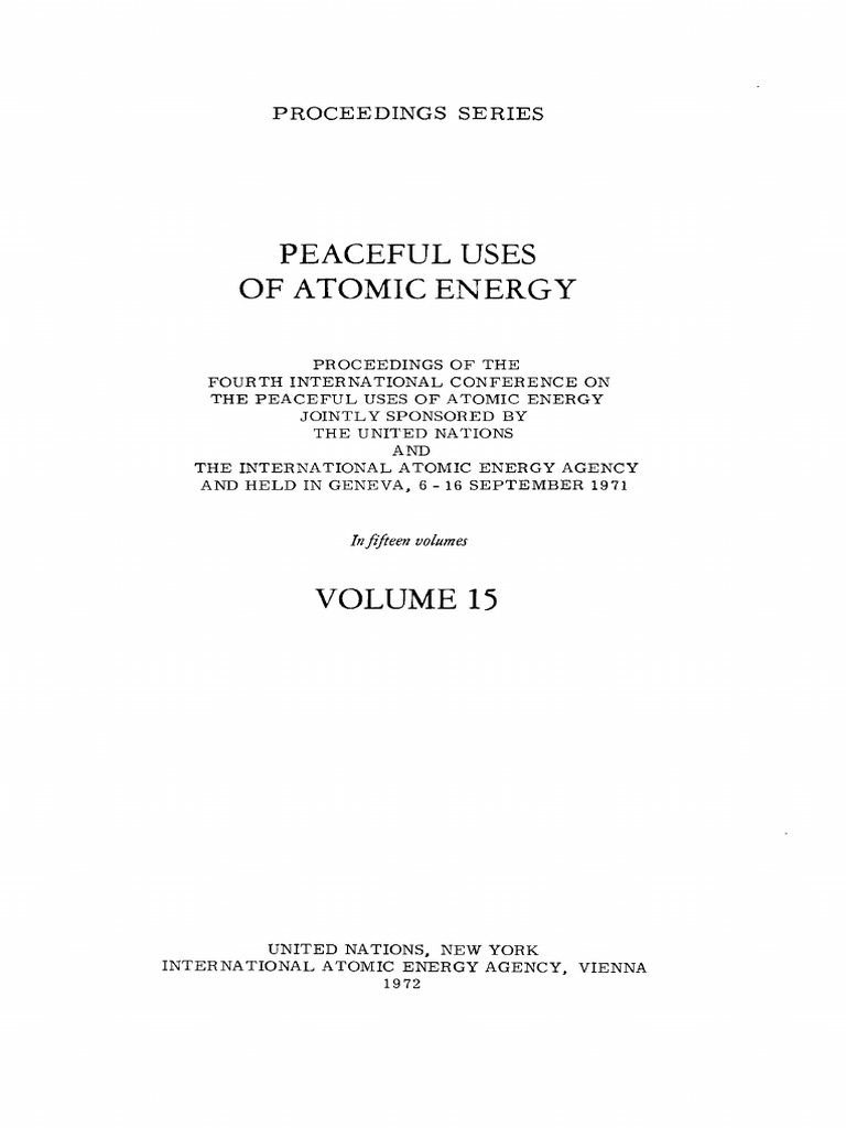 Peaceful Uses of Atomic Energy | PDF | Energy Technology | Nuclear Energy