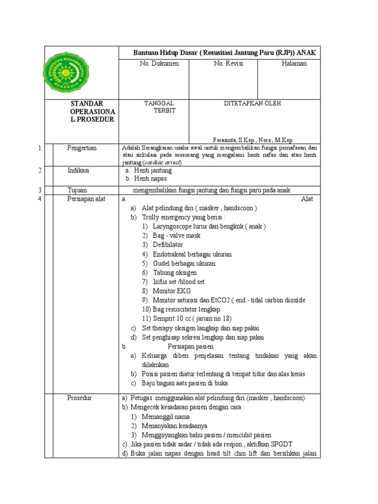 Prosedur RJP Anak: Panduan Lengkap | PDF