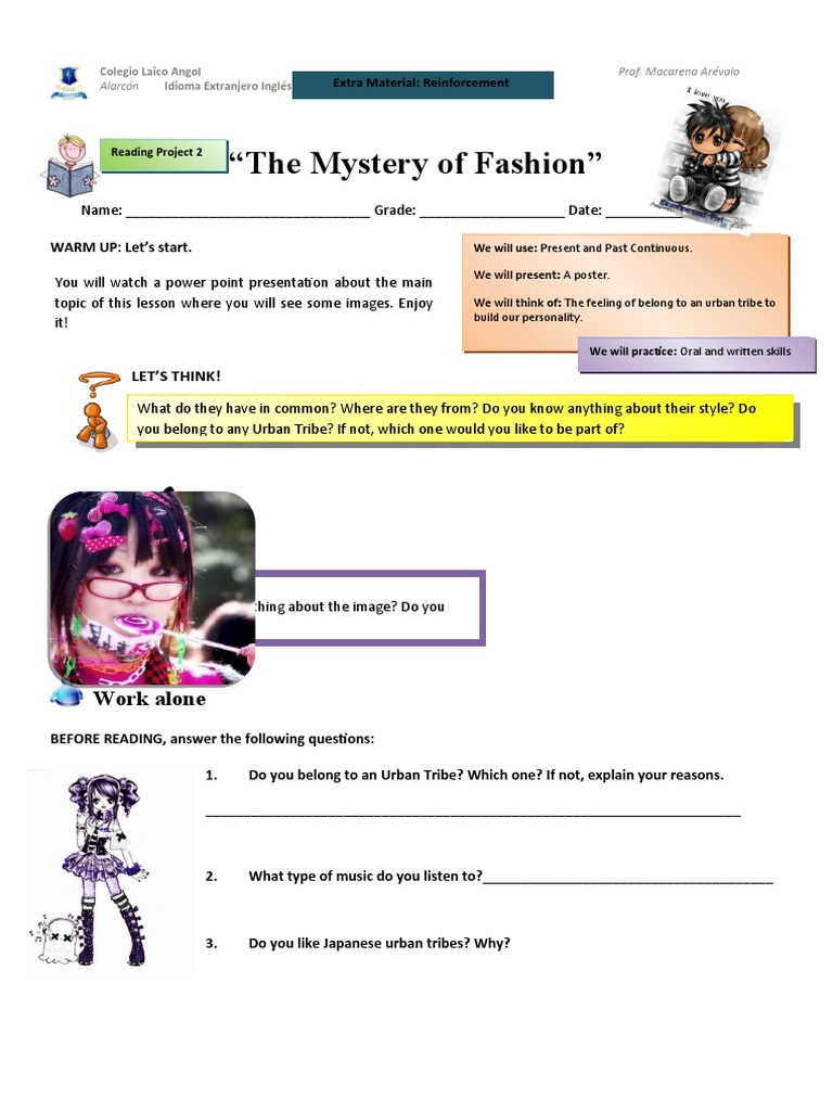 The Mystery of Fashion Fun Activities Games Reading Comprehension ...