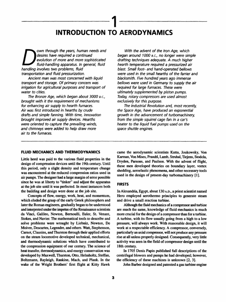 Introduction To Aerodynamics: Fluid Mechanics and Thermodynamics | PDF ...