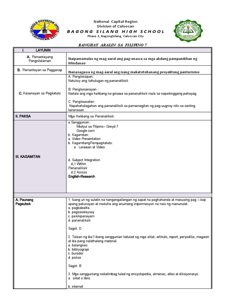 Week 7 Lesson Plan | PDF